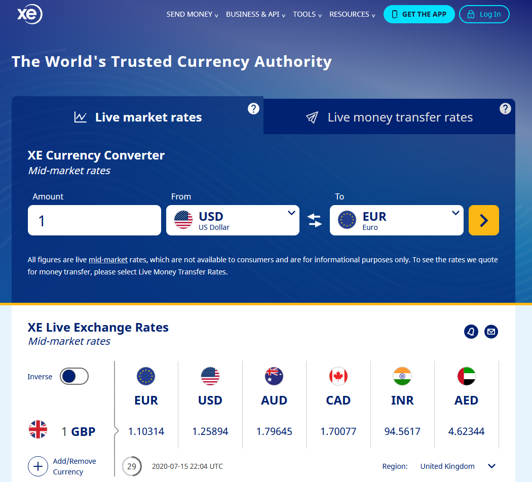 Review and test of XE money transfer - Best Neobanks